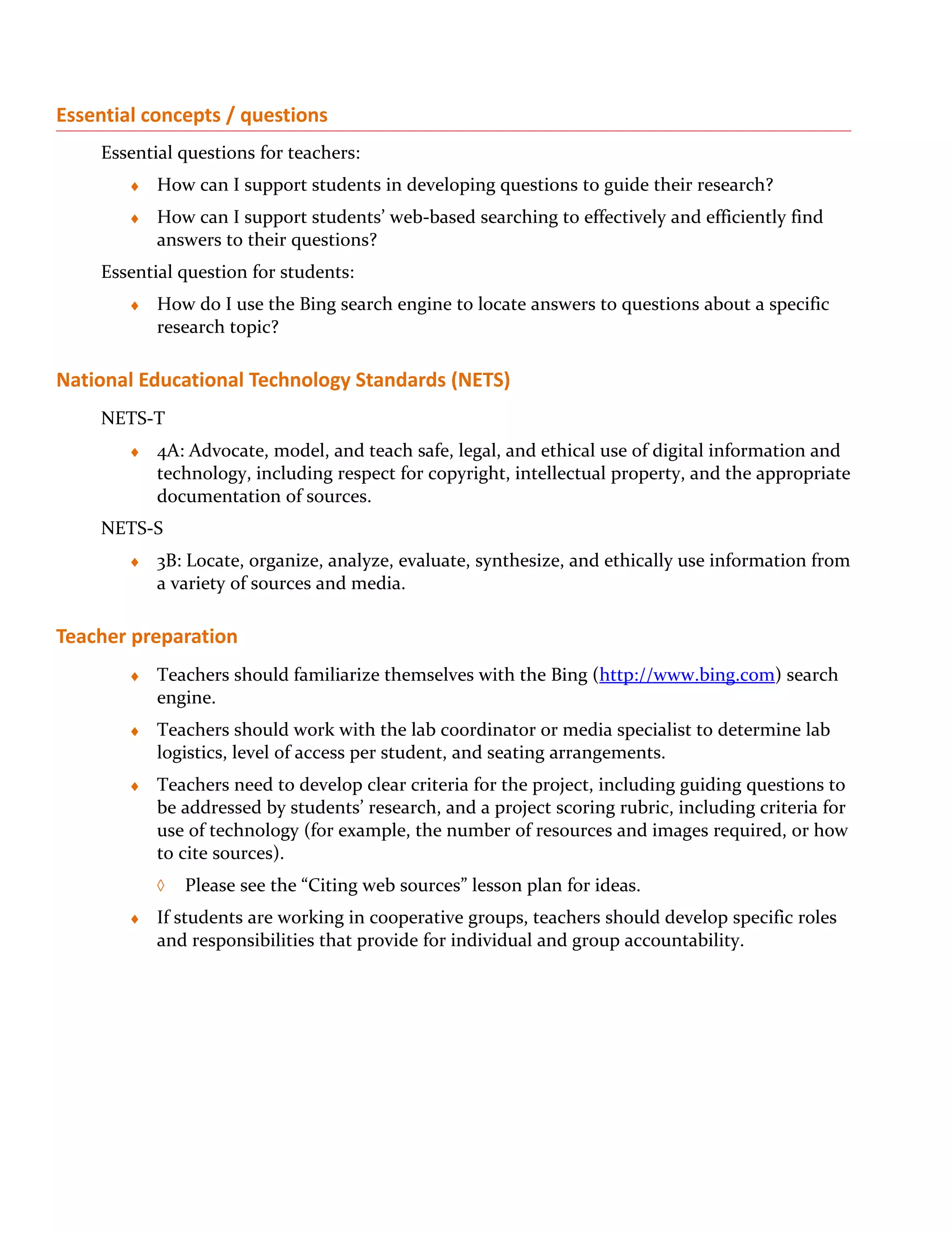 Searching lessonplan intermediate | PDF