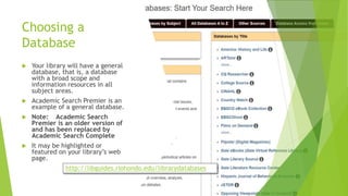 Searching library databases | PPTX