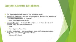 Searching library databases | PPTX