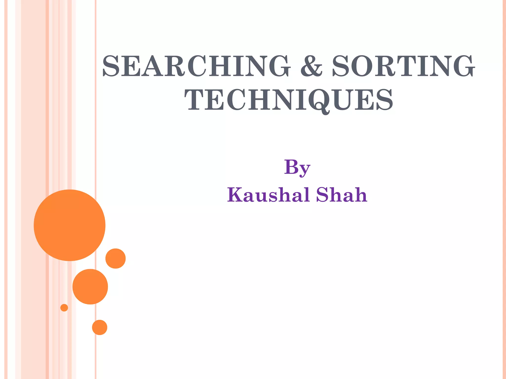 Data Structures - Searching & sorting | PPT