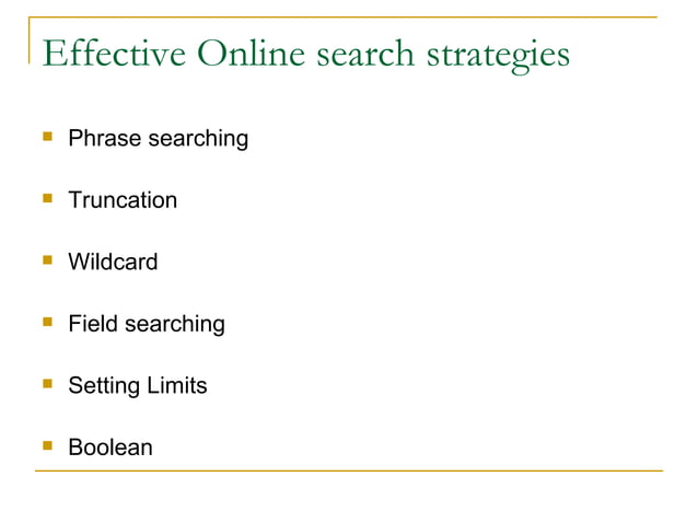 Searching techniques | PPT