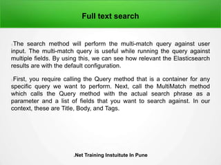 Building A Search Page with Elasticsearch and .NET- II | PPT