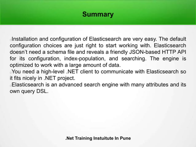 Building A Search Page with Elasticsearch and .NET- II | PPT