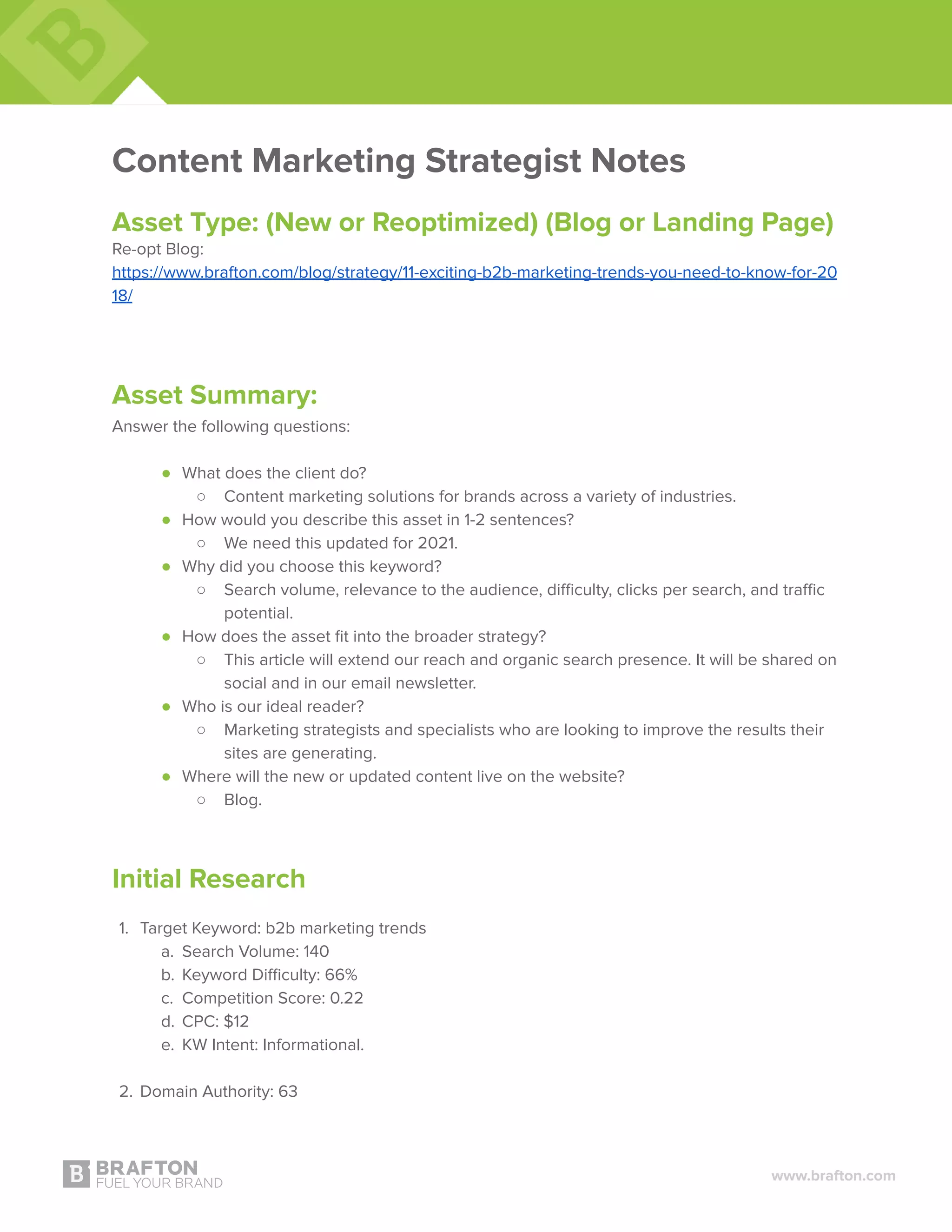 Search Performance Brief Example | PDF