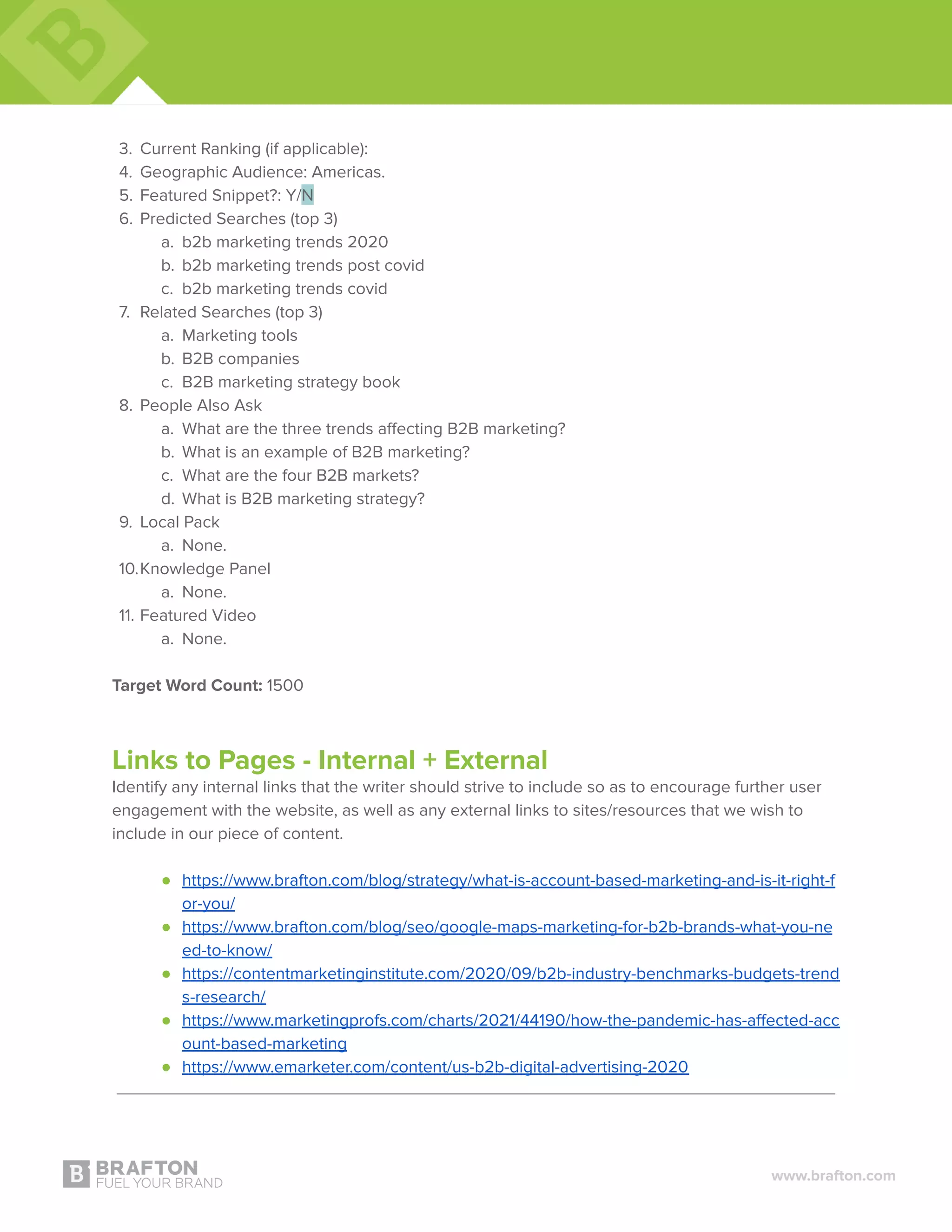 Search Performance Brief Example | PDF