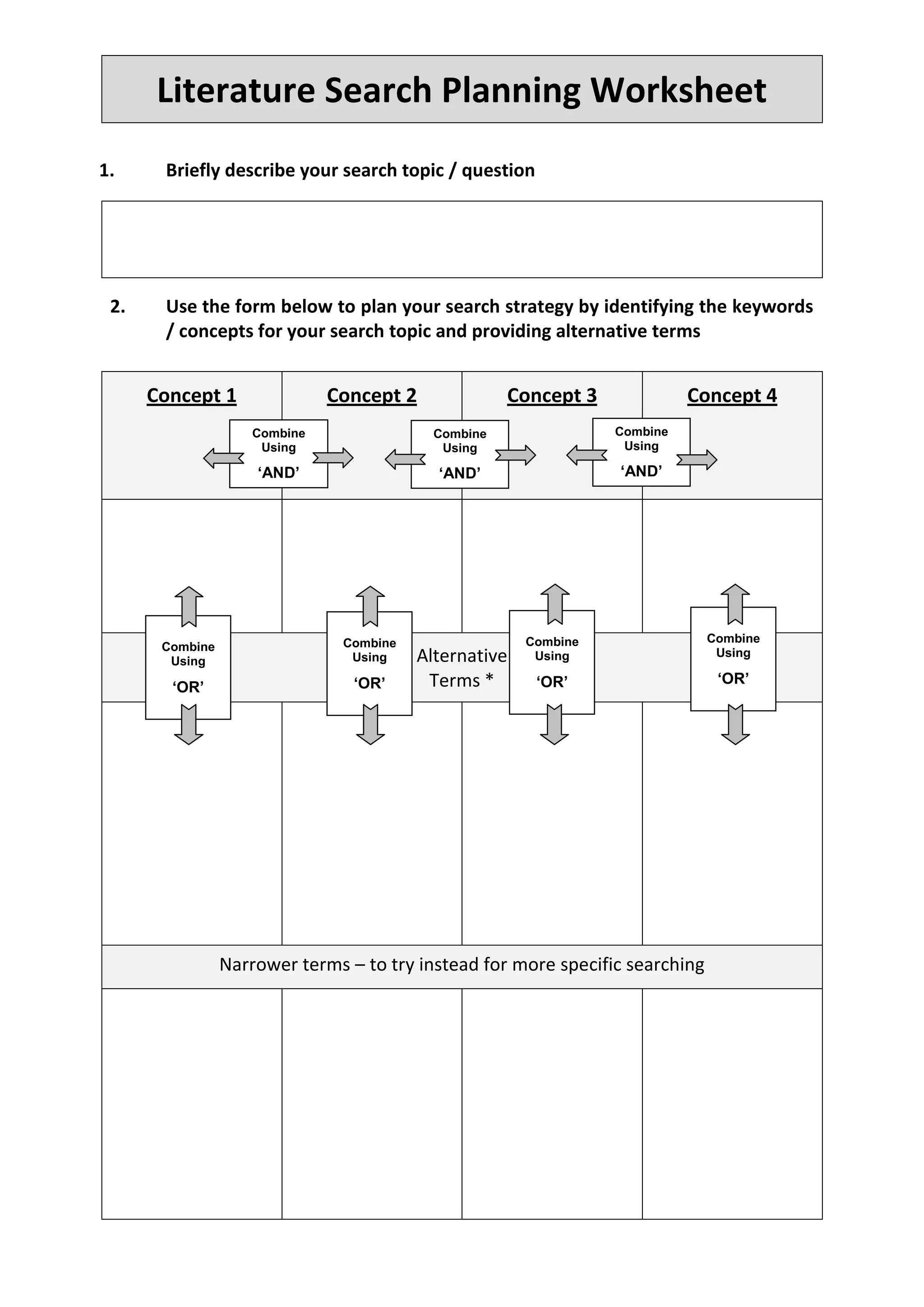 Search planning worksheet | PDF