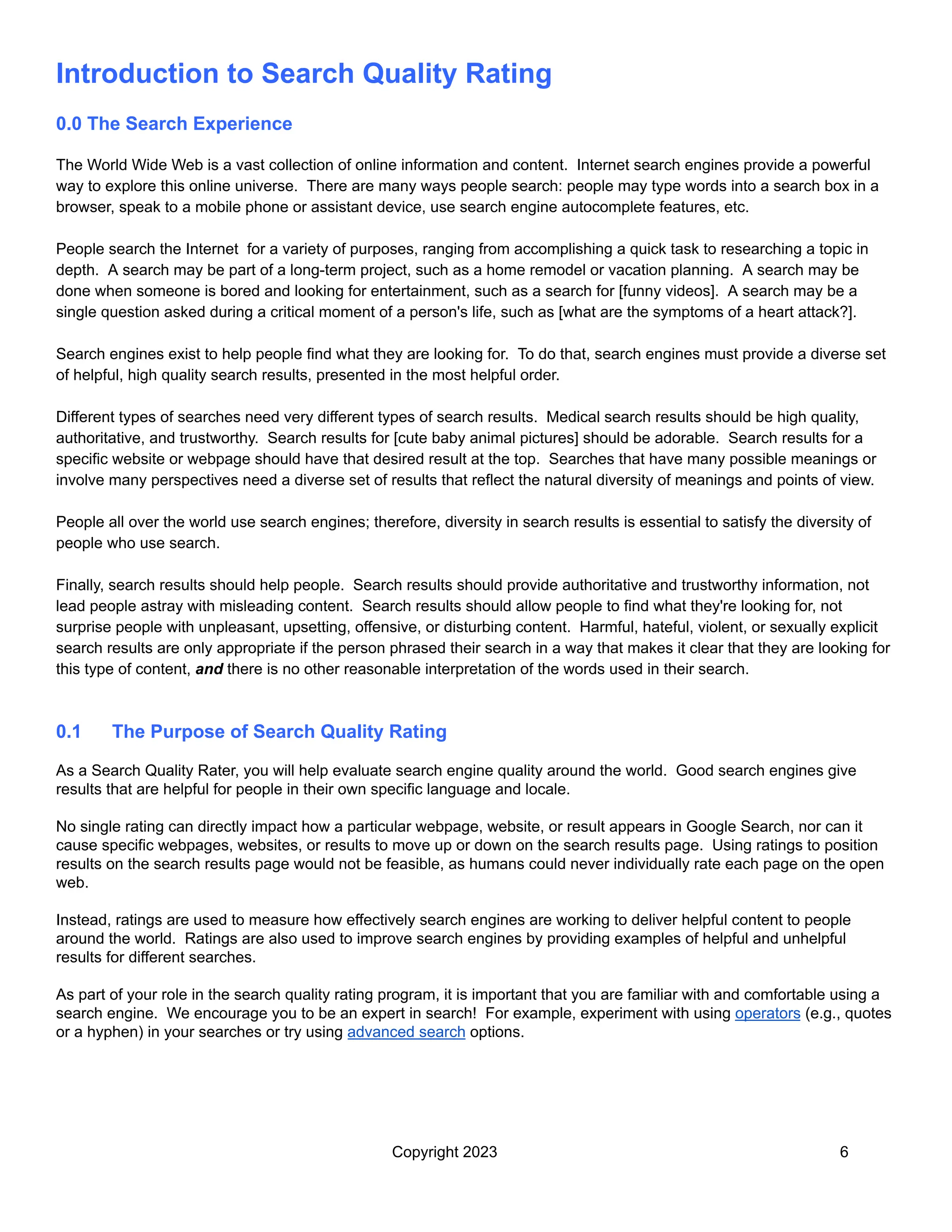 The latest version of Google’s search engine evaluation guide | PDF