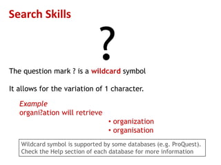 Search skills | PPTX | Search | Internet