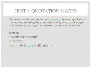 General Search Strategies | PPT