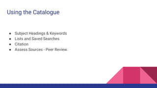 Search Strategies - using the library catalogue.pptx