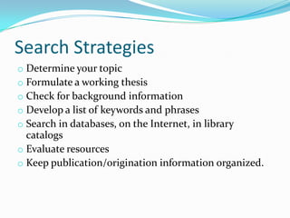 Search strategy | PPTX
