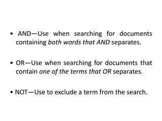 Search strategy with boolean method | PPTX