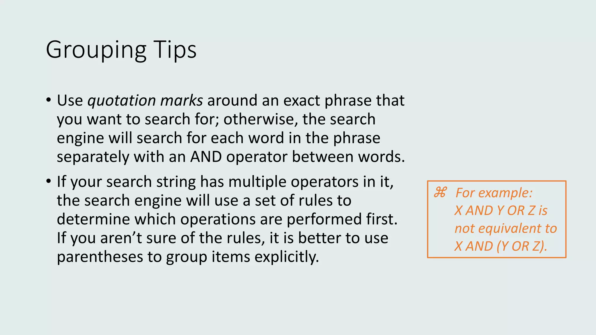 Search syntax training | PPT