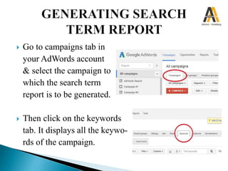 Importance of Search Term Report in Google AdWords | PPT