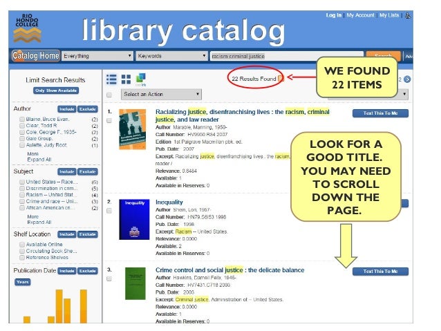 Search the library catalog