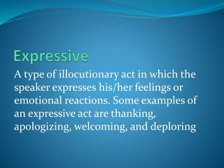 Searl's Classifications of Speech Acts | PPTX