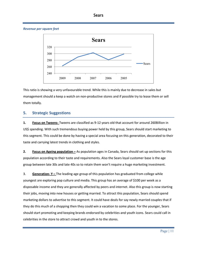 Sears canada Competitive Analysis | DOCX
