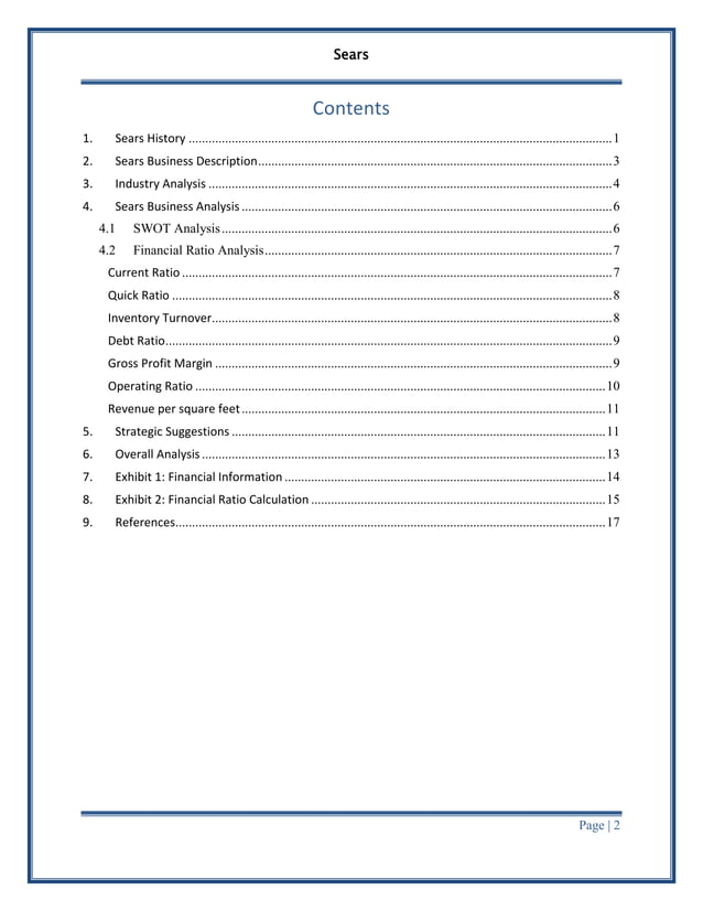 Sears canada Competitive Analysis | DOCX