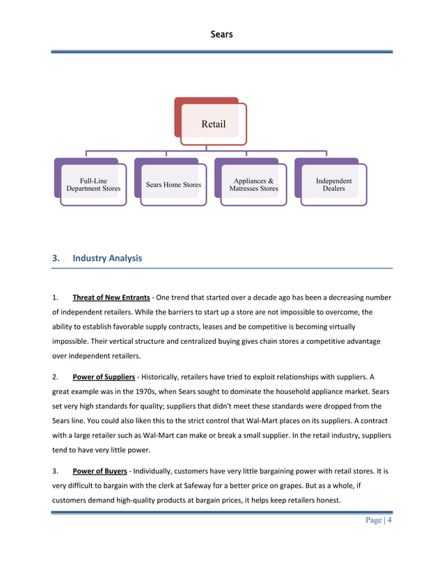Sears canada Competitive Analysis | DOCX