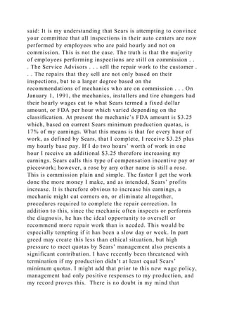 Sears Case studyCASE SEARS, ROEBUCK, AND CO. THE AUTO CENTER .docx