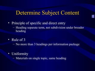 Sears Subject Headings | PPT