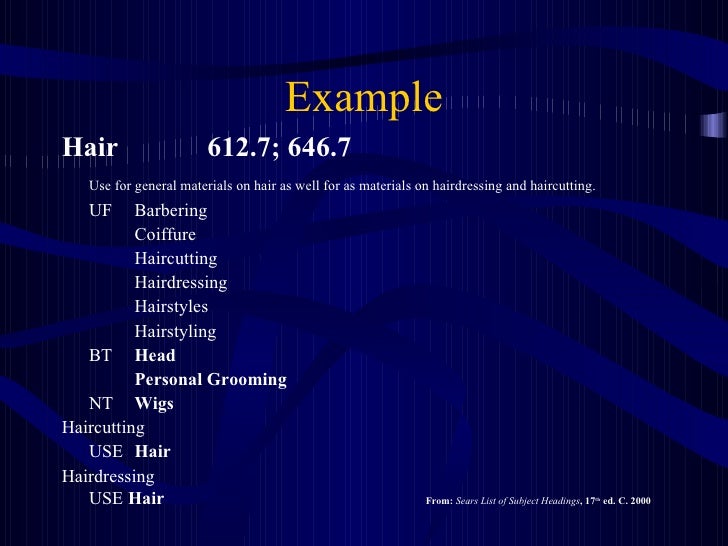Sears Subject Headings