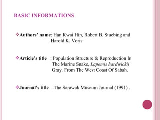 Sea Snake (Lapemis hardwickii) | PPT