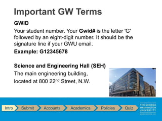 GW SEAS New Graduate Student Online Orientation | PPT