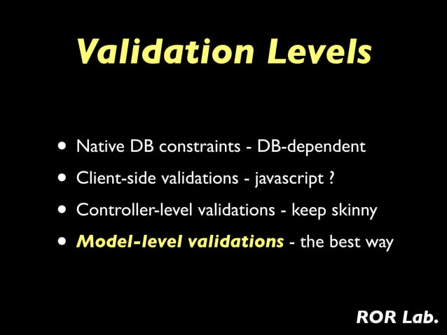 ActiveRecord Validations, Season 2 | PPT