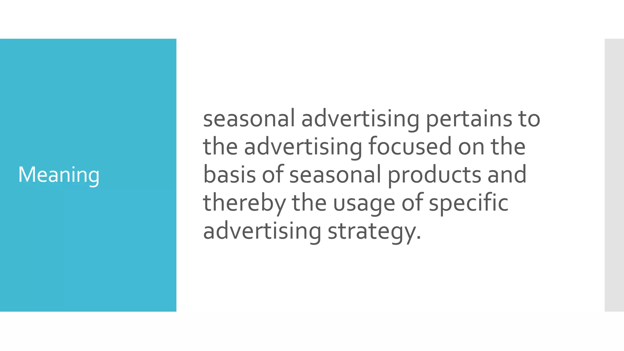 Seasonal advertisement | PPT