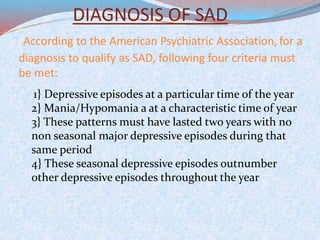 Seasonal affective disorder | PPTX