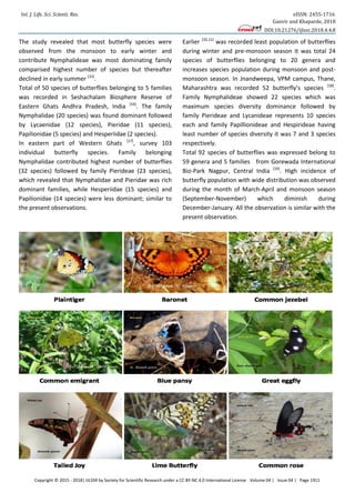 Seasonal Diversity and Status of Butterfly Fauna in Sakoli Taluka of ...