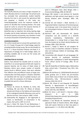 Seasonal Diversity and Status of Butterfly Fauna in Sakoli Taluka of ...
