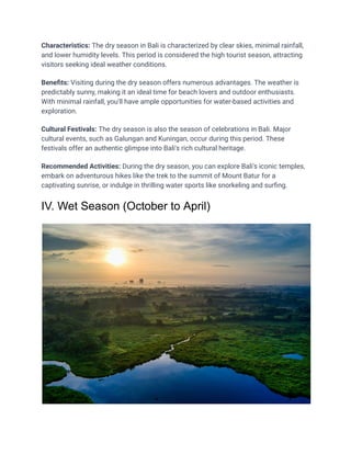 Seasonal Guide to Bali: Best Times to Visit | PDF
