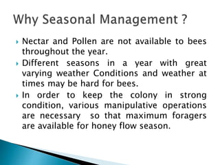 Seasonal Management of Honey Bees.pptx