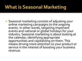 Seasonal marketing pros & cons | PPTX