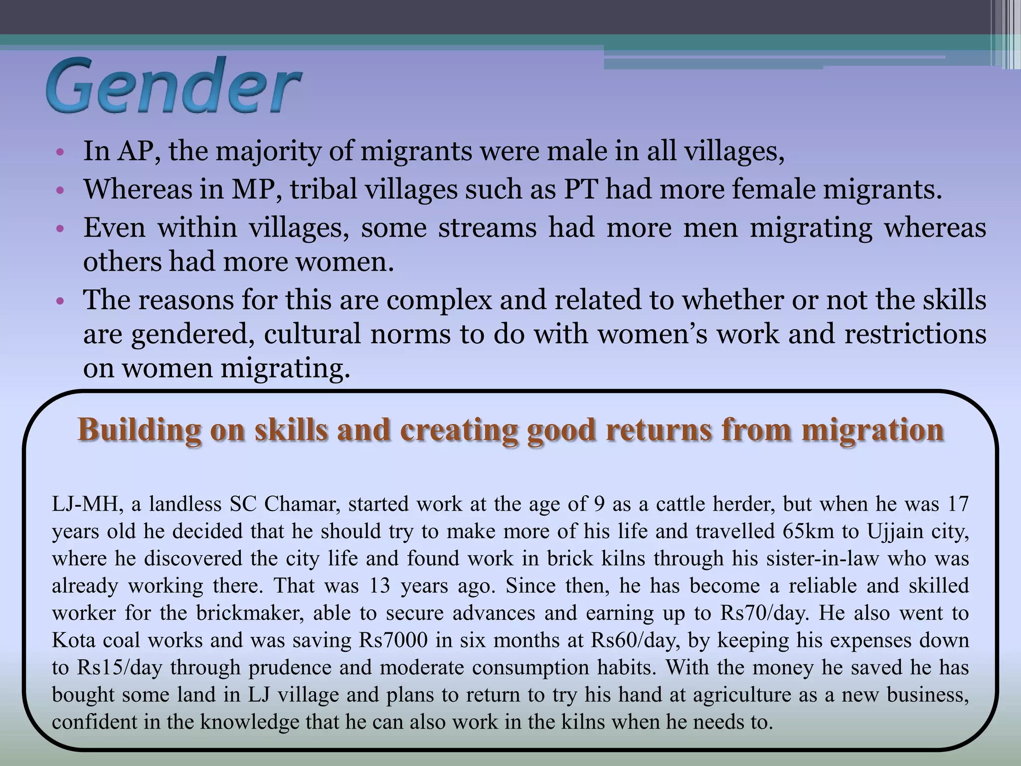 Seasonal migration for livelihood in india | PPTX