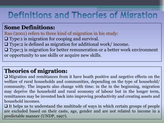 Seasonal migration for livelihood in india | PPTX