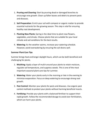 seasonal plant care, nursery expert’s tips, plant care guide | PDF