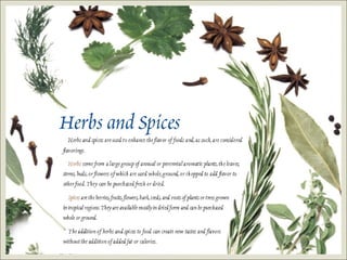 Seasoning & flavoring herbs & spices | PPT
