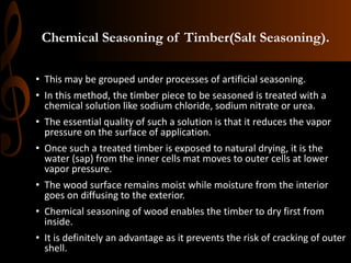 Seasoning of timber | PPT