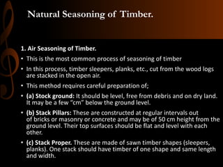Seasoning of timber | PPT