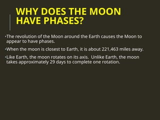 Season, Moon Phases and Tides. Phases of the moon. | PPTX