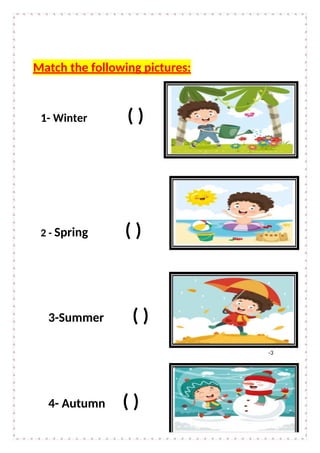 The Four Seasons of the Year - Flashcards with Exercises | PDF