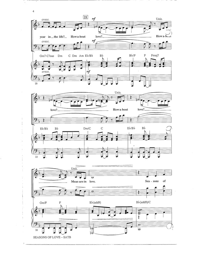 Seasons of Love | PDF | Musicals | Genres