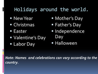 Seasons and holidays | PPTX