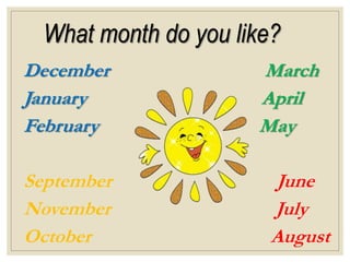 Form 4. Unit 9. Months and seasons | PPTX