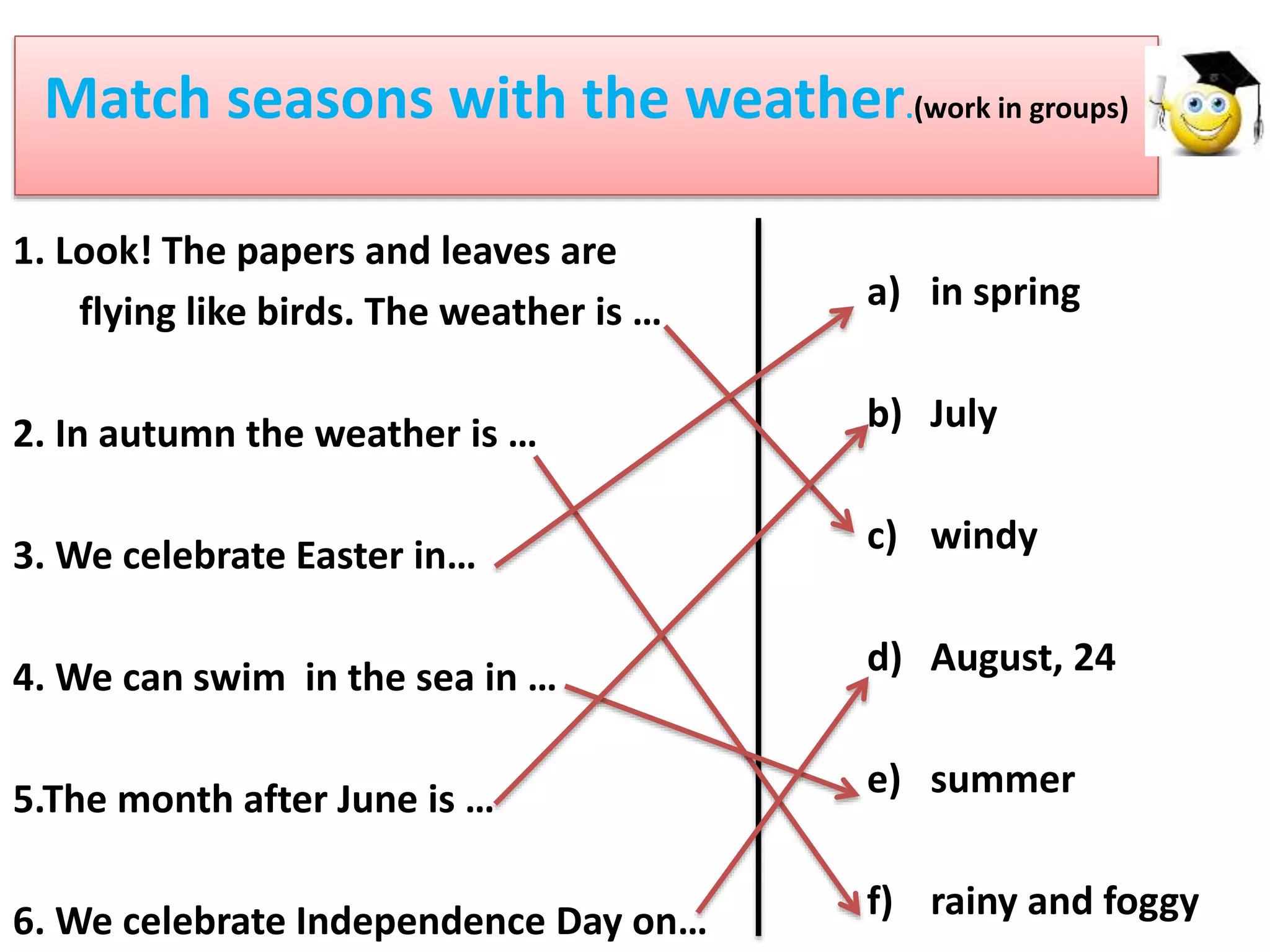 Seasons and weather | PPTX | National & Civic Holidays | Holidays