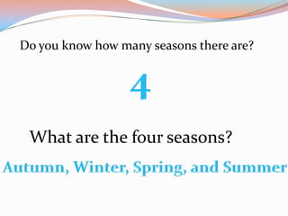Seasons lesson power point | PPTX