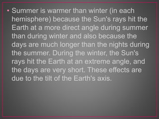 Seasons of the earth | PPTX